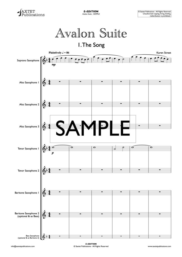 Avalon Suite - Saxtet Publications