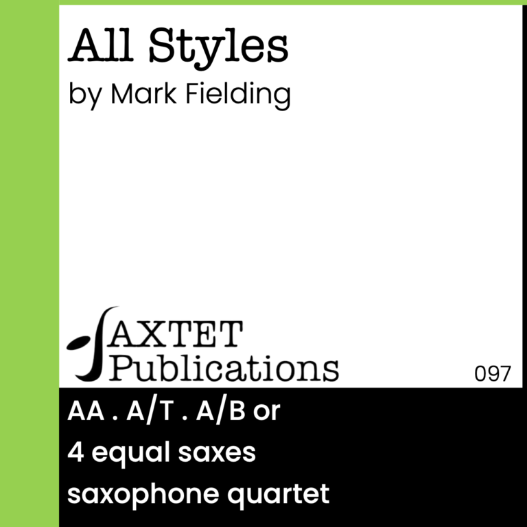 Saxophone Sheet Music - Download Now | Saxtet Publications
