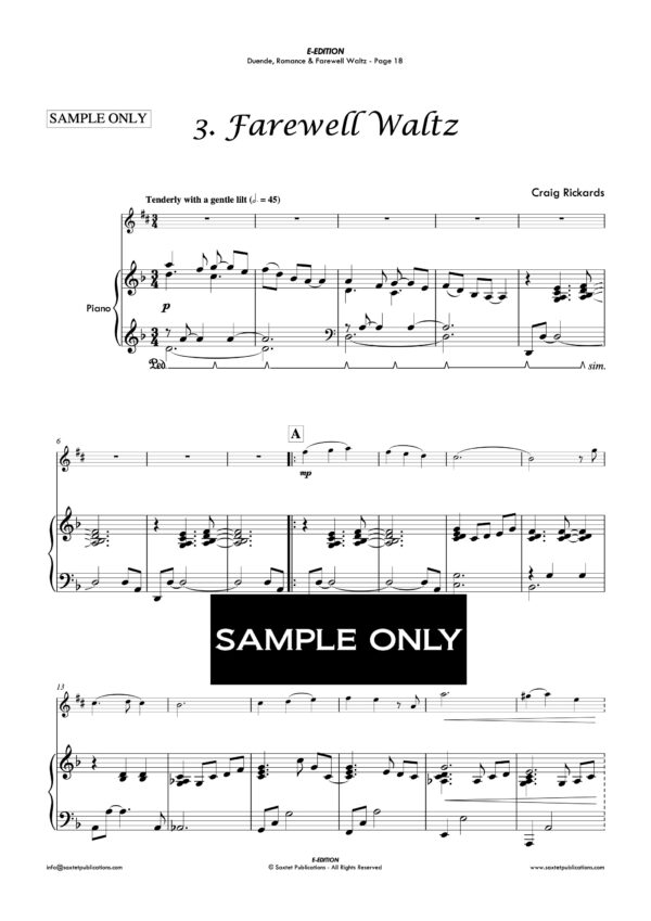 Duende, Romance & Farewell Waltz - Saxtet Publications