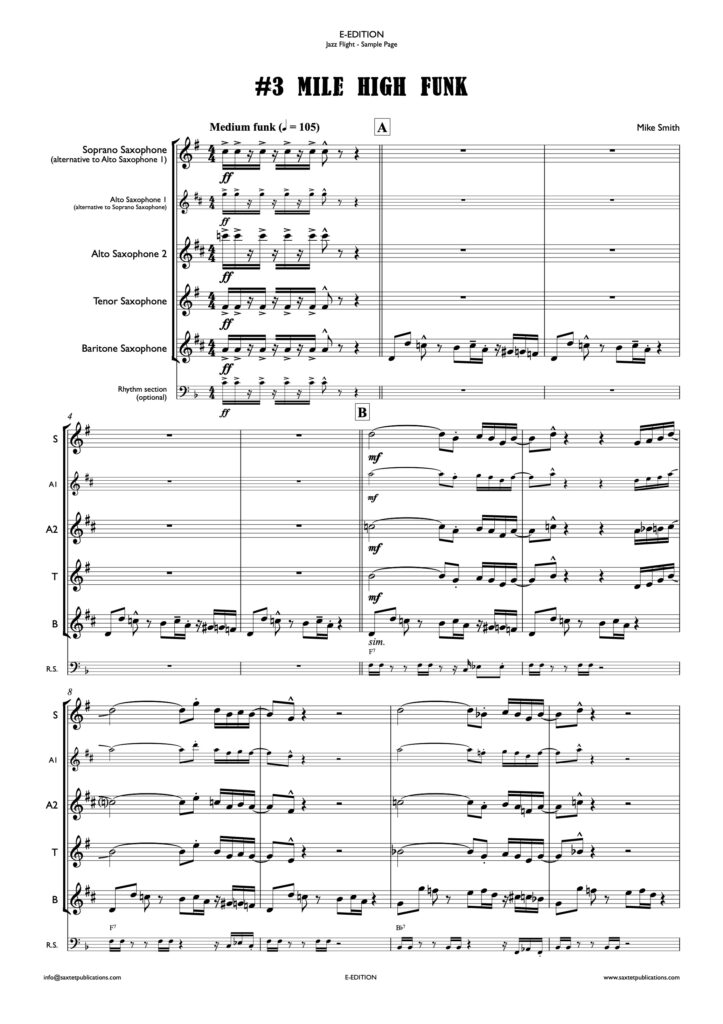 Jazz Flight - Saxtet Publications