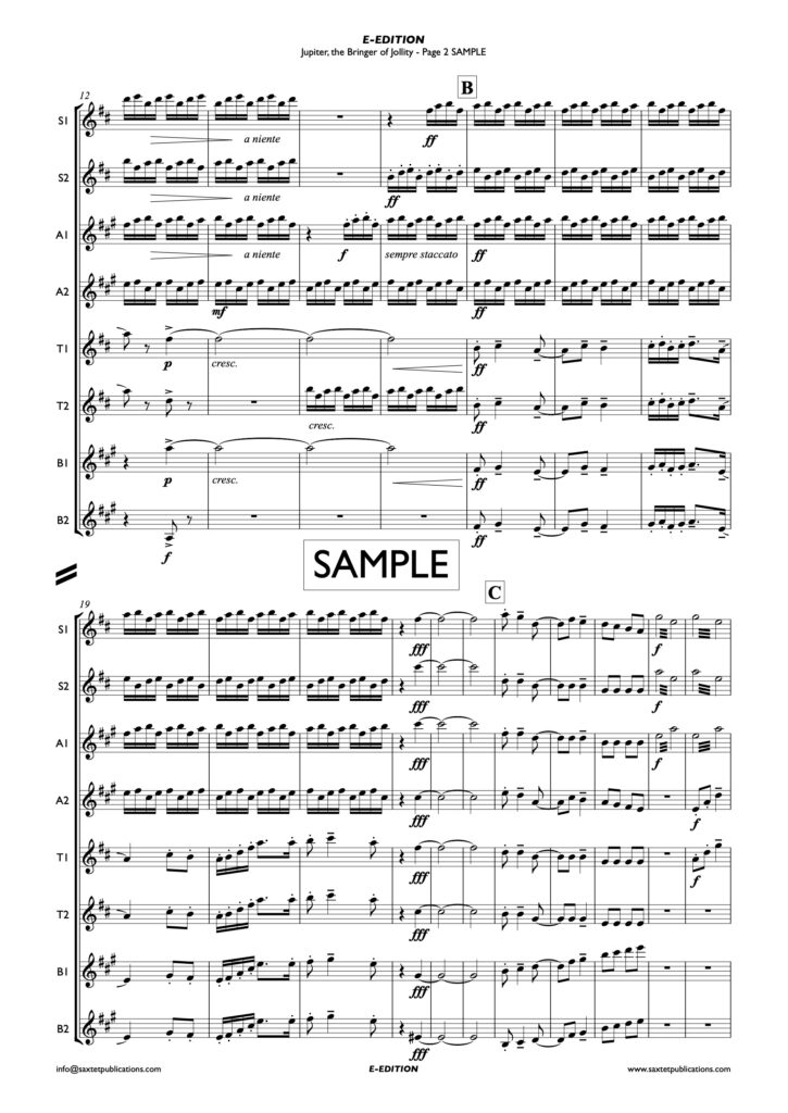 Jupiter, the Bringer of Jollity - Saxtet Publications