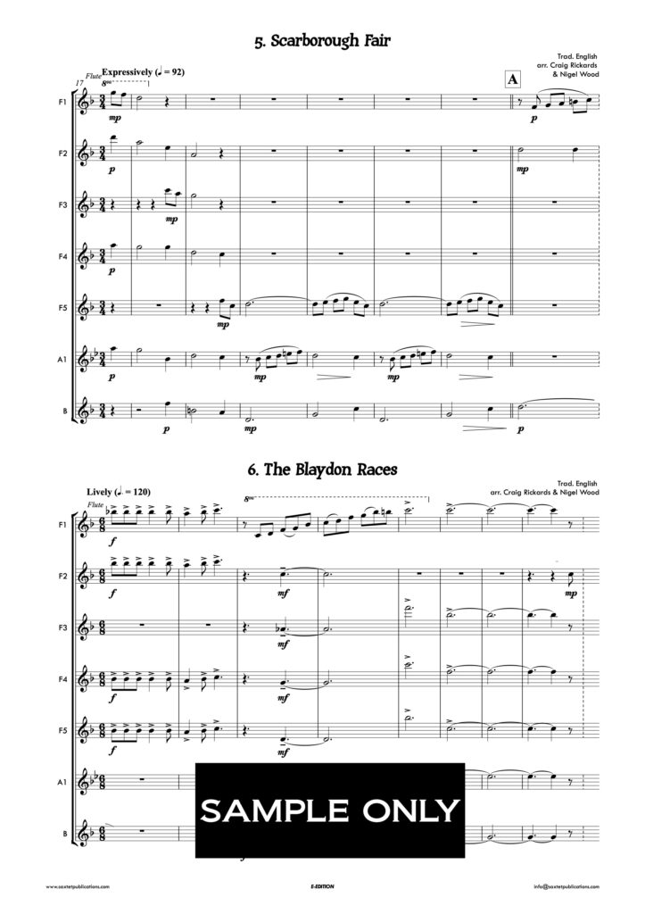 Songs of the British Isles - Saxtet Publications