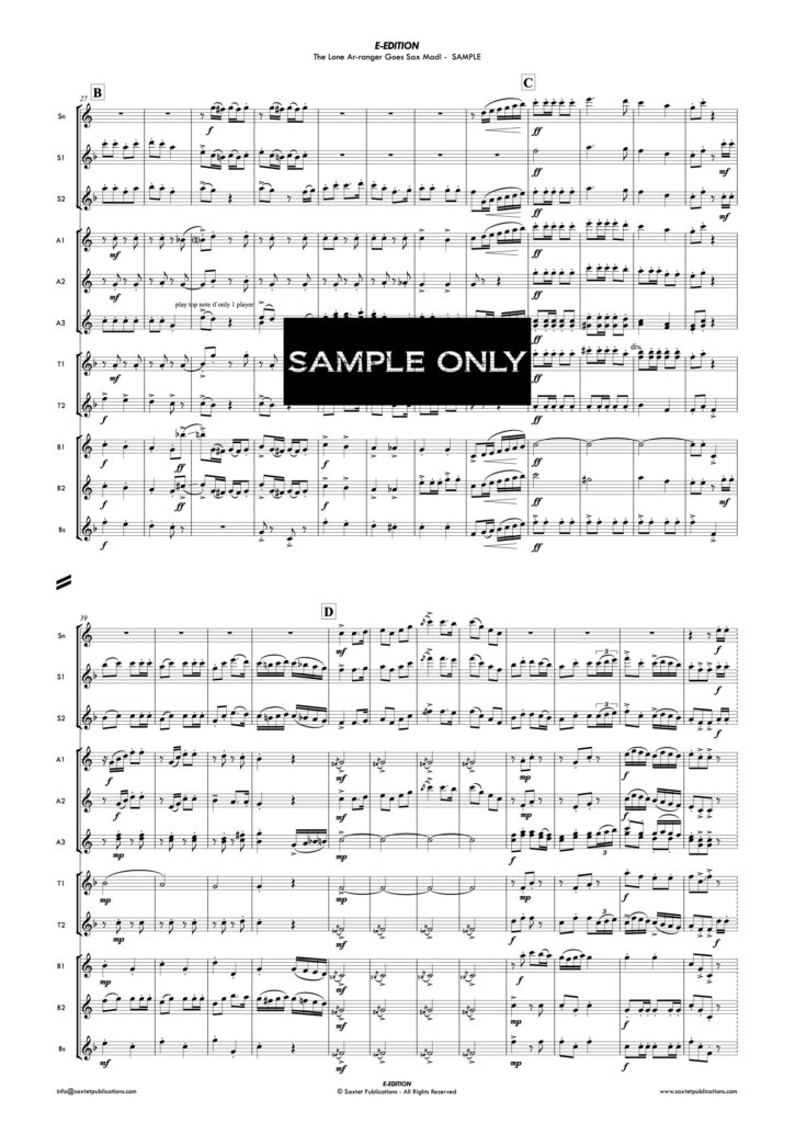The Lone Ar-ranger Goes Sax Mad! - Saxtet Publications