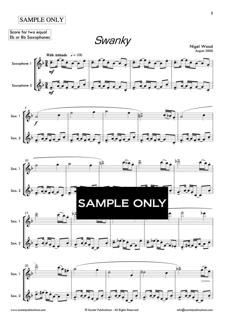 Three Contemporary Duets - Saxtet Publications