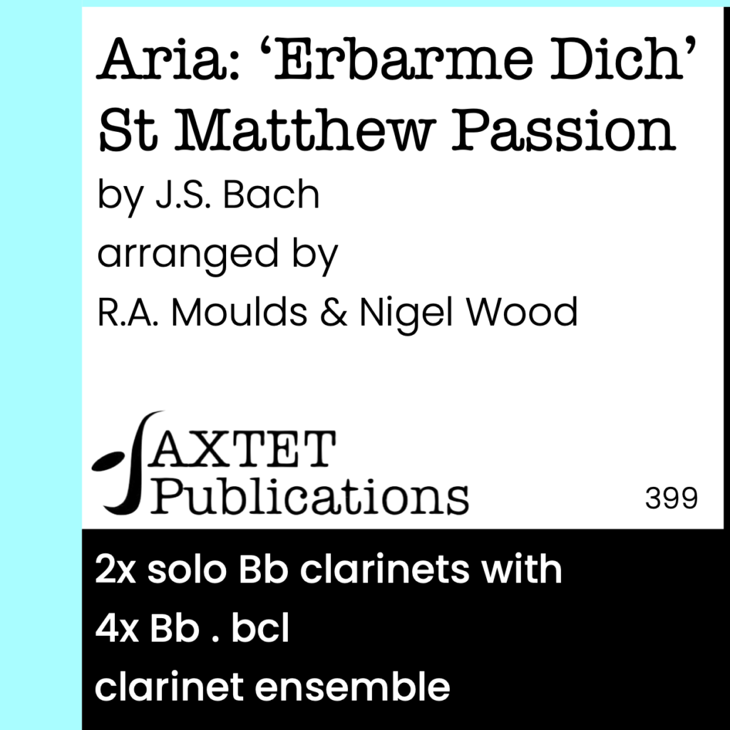 Aria ('Erbarme dich', St. Matthew Passion) - Saxtet Publications